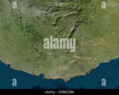 Matara, district of Sri Lanka. Low resolution satellite map. Locations ...