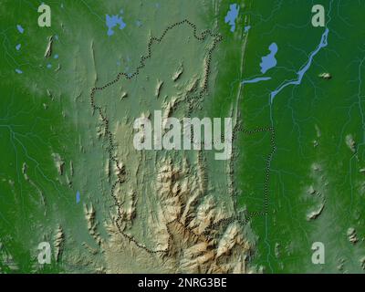 Matale, district of Sri Lanka. Elevation map colored in wiki style with ...