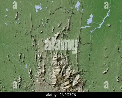 Matale, district of Sri Lanka. Elevation map colored in wiki style with ...