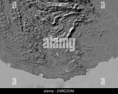 Matara, district of Sri Lanka. Elevation map colored in wiki style with ...