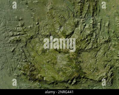 Nuwara Eliya, district of Sri Lanka. Low resolution satellite map ...