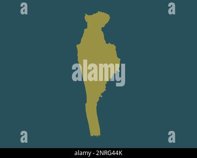 Puttalam, district of Sri Lanka. Solid color shape. Locations and names ...