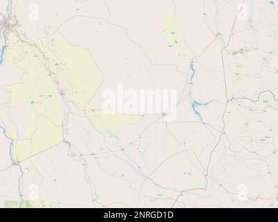 Al Qadarif, state of Sudan. Open Street Map. Locations of major cities ...