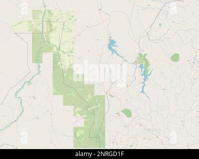 Blue Nile, state of Sudan. Open Street Map. Locations of major cities ...