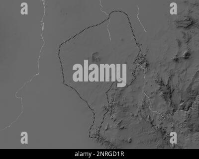 Blue Nile, state of Sudan. Grayscale elevation map with lakes and ...