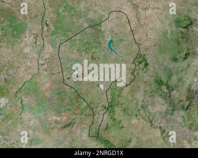 Blue Nile, state of Sudan. High resolution satellite map. Locations and ...