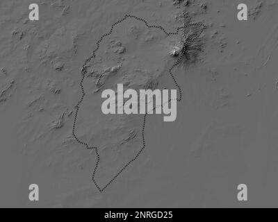 Central Darfur, state of Sudan. Bilevel elevation map with lakes and ...