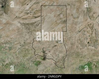 North Darfur, state of Sudan. High resolution satellite map. Locations ...