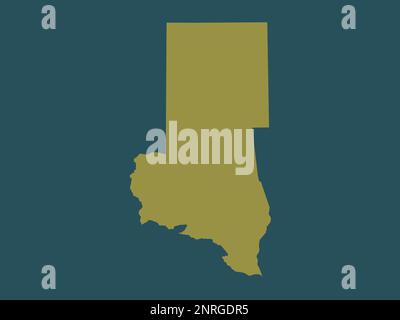 North Darfur, state of Sudan. Solid color shape. Corner auxiliary ...