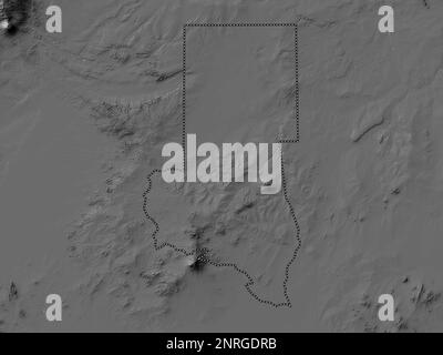 North Darfur, state of Sudan. Bilevel elevation map with lakes and ...