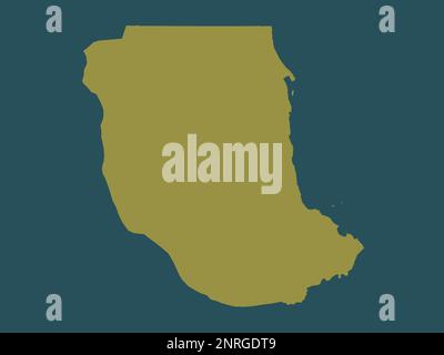 Red Sea, state of Sudan. Solid color shape. Locations and names of ...