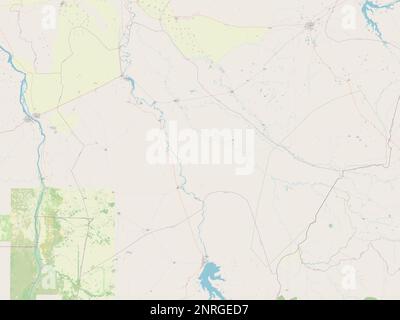 Sennar, state of Sudan. Open Street Map. Locations and names of major ...