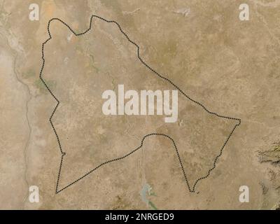 Sennar, state of Sudan. Low resolution satellite map. Corner auxiliary ...
