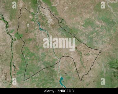 Sennar, state of Sudan. High resolution satellite map. Locations and ...
