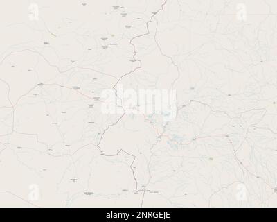 West Darfur, state of Sudan. Open Street Map. Locations and names of ...