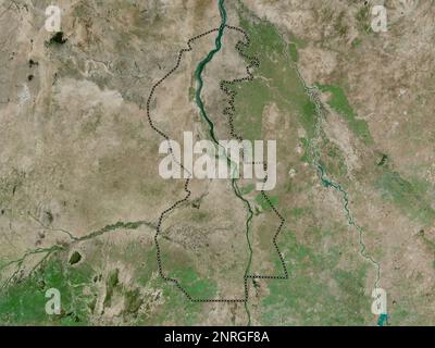 White Nile, state of Sudan. High resolution satellite map. Locations of ...