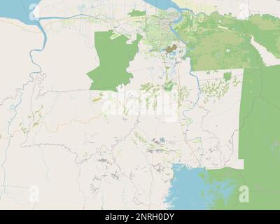 Para, district of Suriname. Open Street Map. Locations of major cities ...