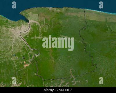 Commewijne, district of Suriname. Low resolution satellite map. Corner ...