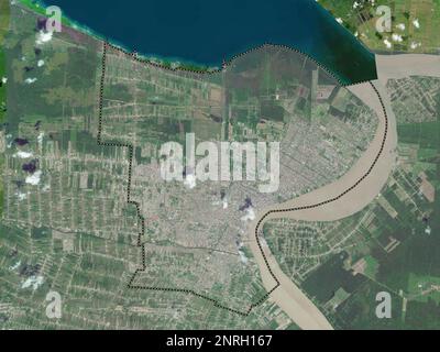 Paramaribo, district of Suriname. High resolution satellite map ...