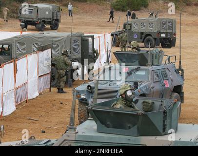 Memebers of the Japan Ground Self-Defense Force are searching for ...