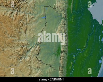 Lubombo, district of Eswatini. Elevation map colored in wiki style with ...
