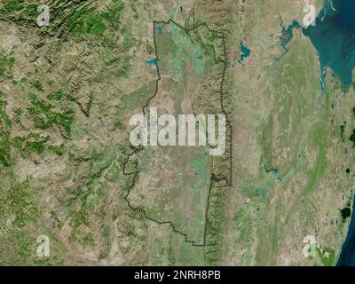 Lubombo, district of Eswatini. High resolution satellite map. Locations ...