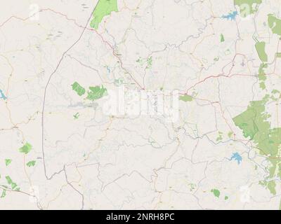 Manzini, district of Eswatini. Open Street Map. Locations of major ...