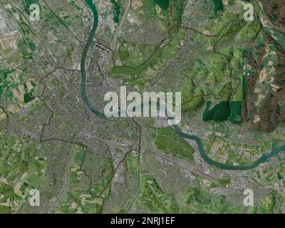 Basel-Stadt, canton of Switzerland. High resolution satellite map ...