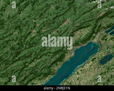 Neuchatel, canton of Switzerland. Low resolution satellite map ...