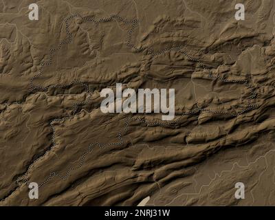 Jura, canton of Switzerland. Colored elevation map with lakes and ...