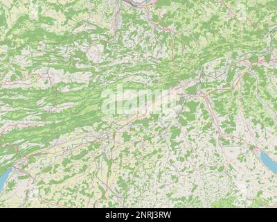 Solothurn, canton of Switzerland. Open Street Map. Locations of major ...
