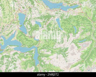 Schwyz, canton of Switzerland. Open Street Map. Locations of major ...