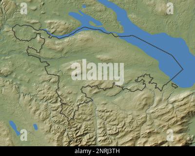 Thurgau, canton of Switzerland. Elevation map colored in wiki style ...