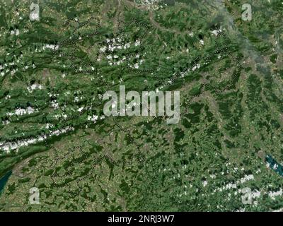 Solothurn, canton of Switzerland. Low resolution satellite map ...