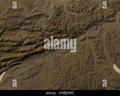 Solothurn, canton of Switzerland. Colored elevation map with lakes and ...