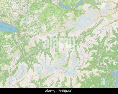 Valais, canton of Switzerland. Open Street Map. Locations and names of ...
