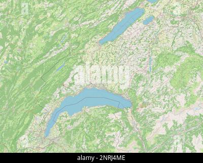 Vaud, canton of Switzerland. Open Street Map. Locations and names of ...