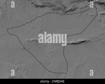 Al Hasakah, province of Syria. Bilevel elevation map with lakes and ...