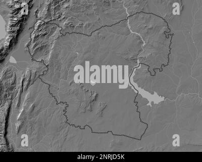 Aleppo, province of Syria. Bilevel elevation map with lakes and rivers ...