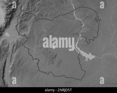 Aleppo, province of Syria. Grayscale elevation map with lakes and ...