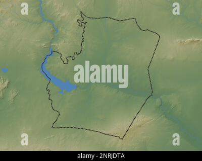 Ar Raqqah, province of Syria. Colored elevation map with lakes and ...