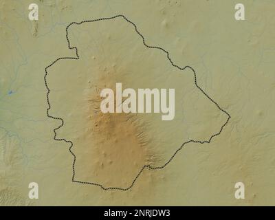 As Suwayda', province of Syria. Colored elevation map with lakes and ...