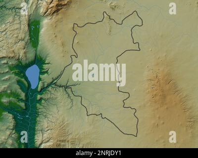 Dar`a, province of Syria. Colored elevation map with lakes and rivers ...