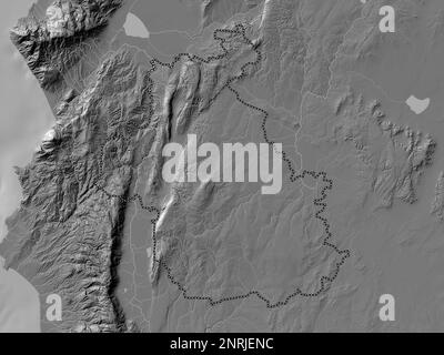 Idlib, province of Syria. Bilevel elevation map with lakes and rivers ...