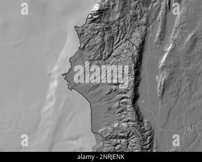 Lattakia, province of Syria. Bilevel elevation map with lakes and ...