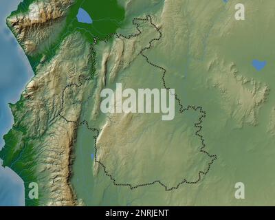 Idlib, province of Syria. Colored elevation map with lakes and rivers ...