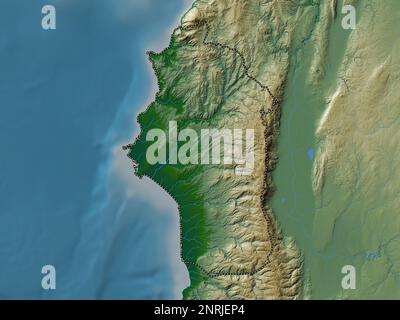 Lattakia, province of Syria. Elevation map colored in sepia tones with ...
