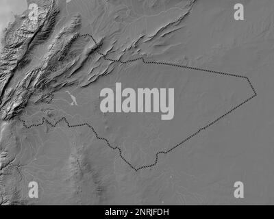 Rif Dimashq, province of Syria. Bilevel elevation map with lakes and ...
