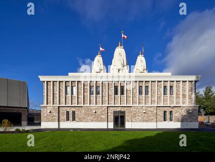 Rear view morning light. Shree Swaminarayan Mandir, Oldham, United ...