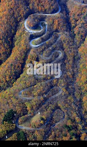 Autumn Leaves on Irohazaka Slope Stock Photo - Alamy